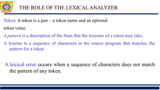 Structure of a Compiler, Compiler and Interpreter, Lexical Analysis: Role of the lexical ...