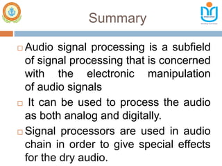 Audio Signal Processors | PPT