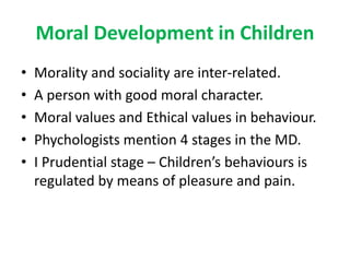 Unit ii stages and dimensions of development of children | PPTX
