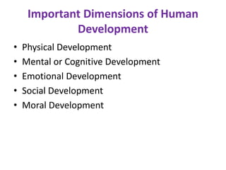 Unit ii stages and dimensions of development of children | PPTX
