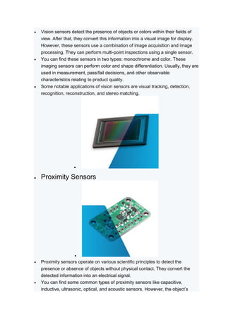 types of sensors are active, passive, analog, and digital. Active sensors | PDF