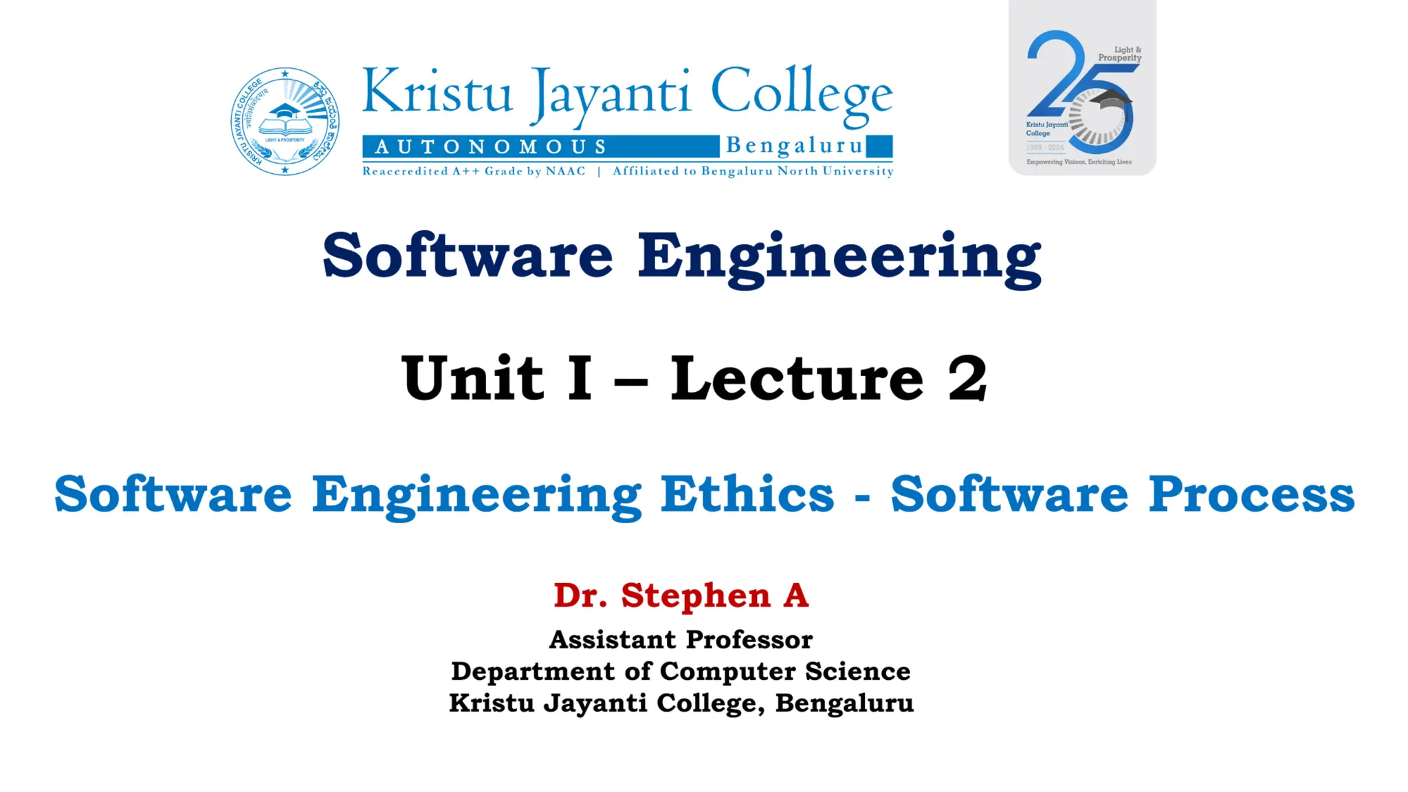 Unit I Lecture 2 Software Engineering Ethics Software Processpdf