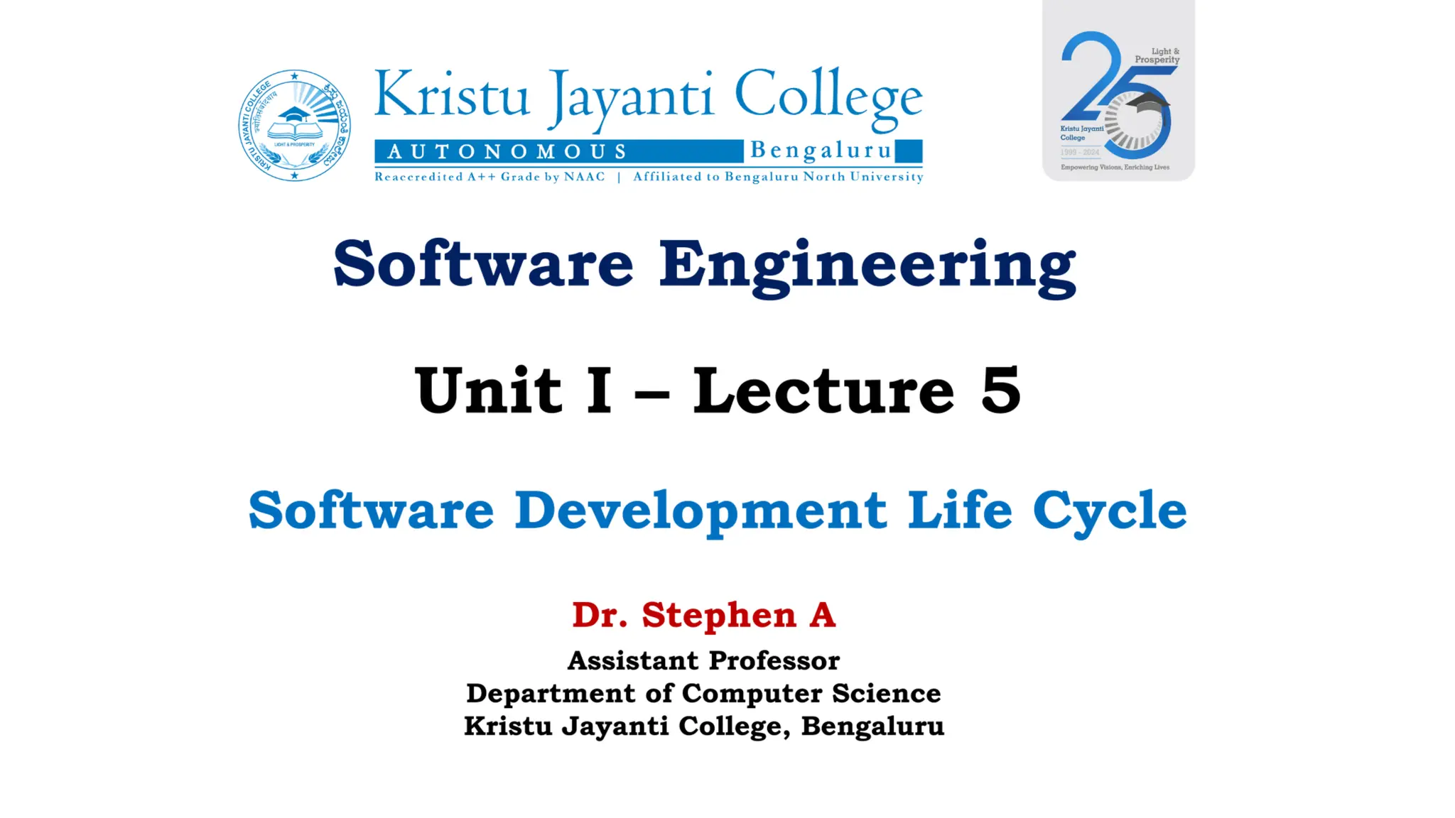 Unit I Lecture 5 Software Development Life Cyclepdf