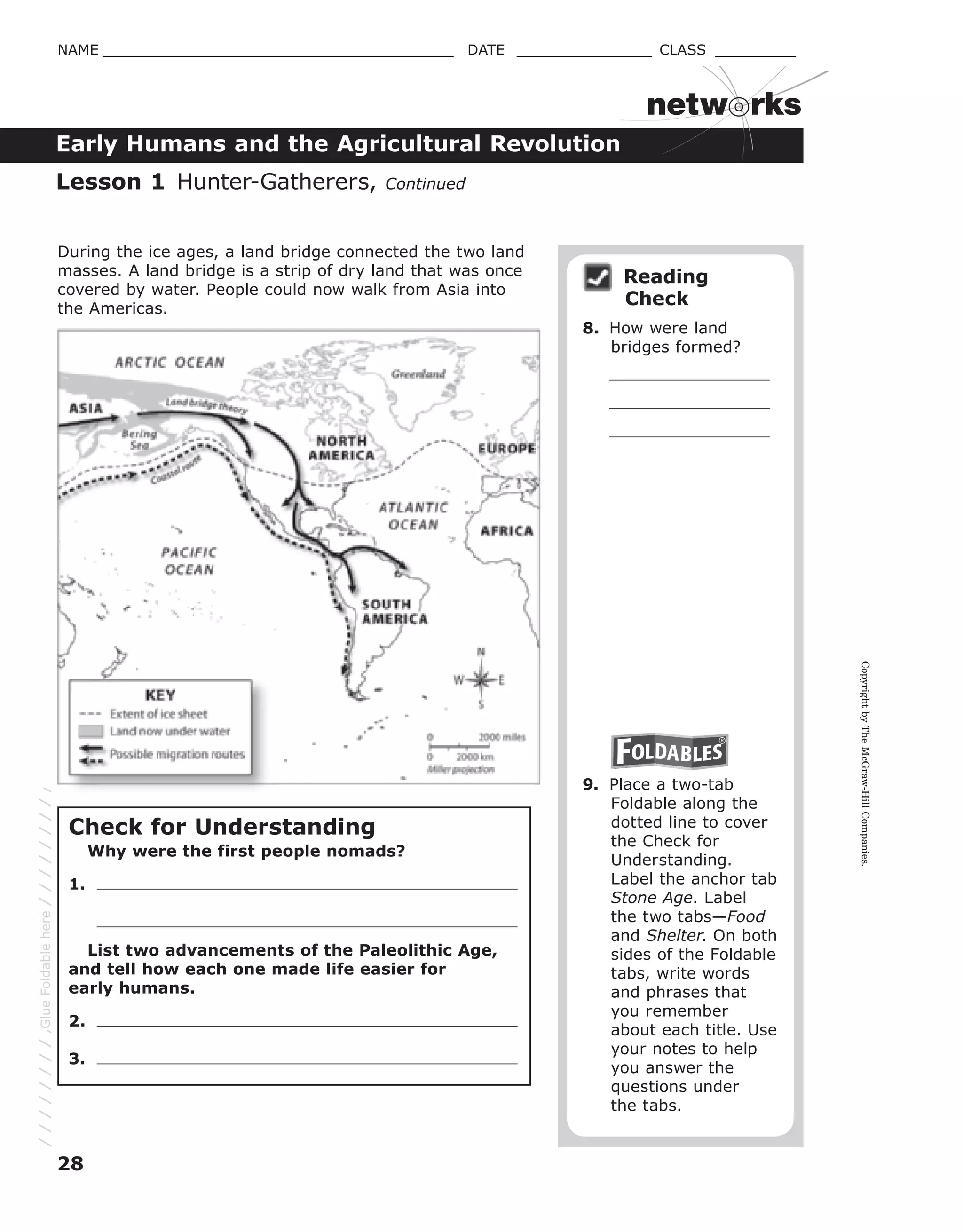 Unit i, lesson 2 3 early man workbook | PDF