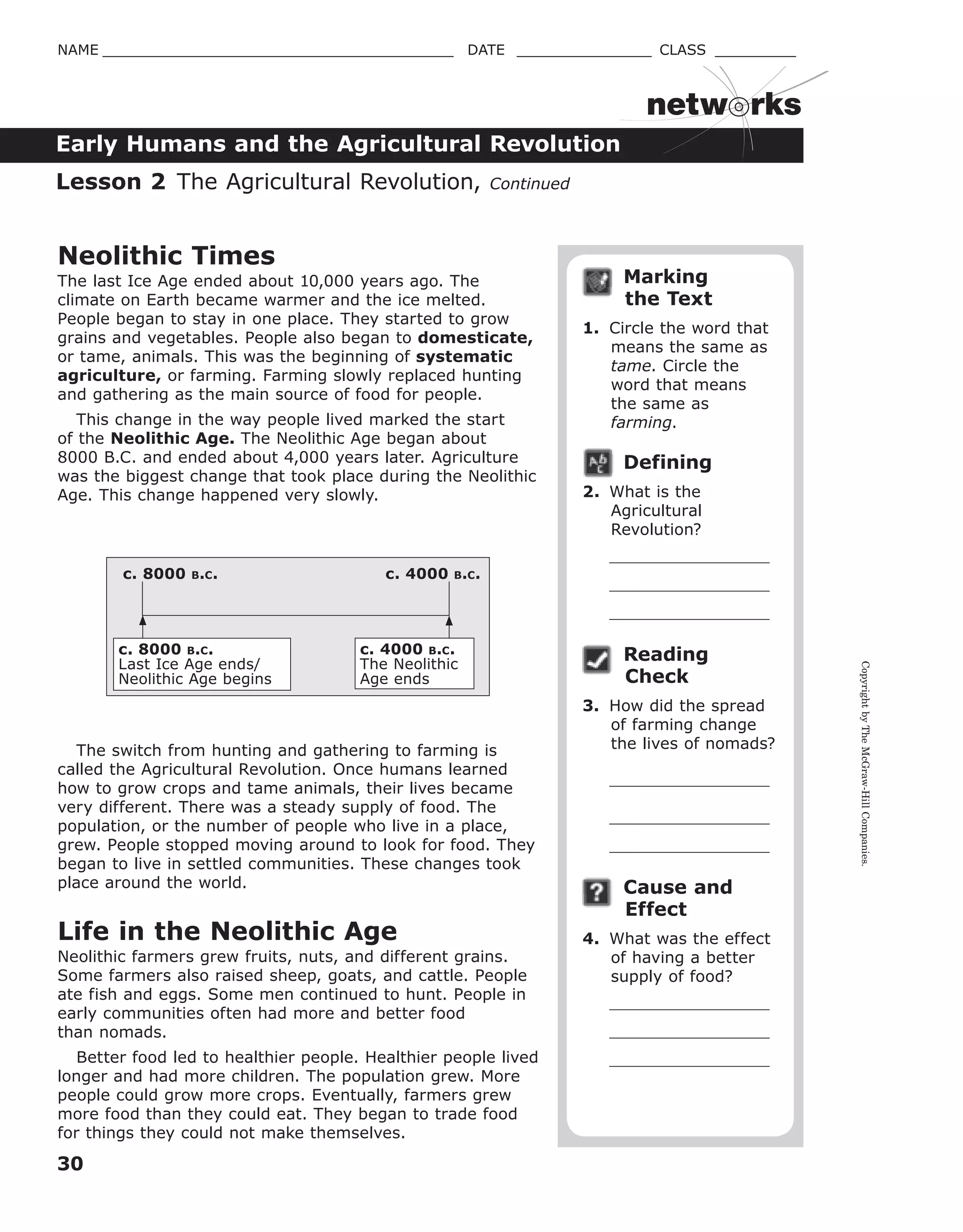 Unit i, lesson 2 3 early man workbook | PDF