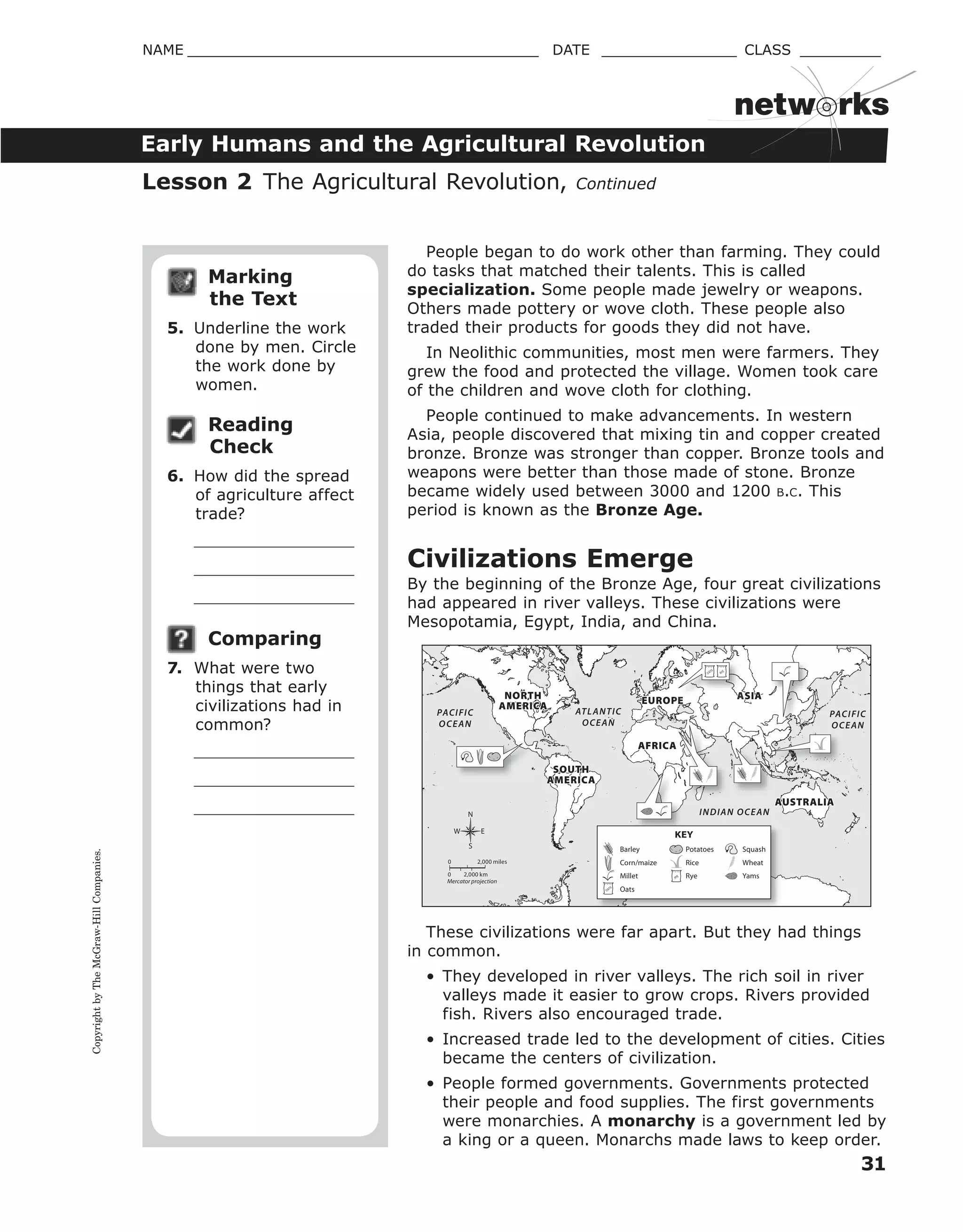 Unit i, lesson 2 3 early man workbook | PDF