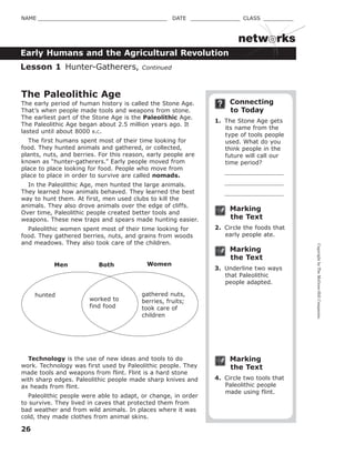 Unit i, lesson 2 3 early man workbook | PDF