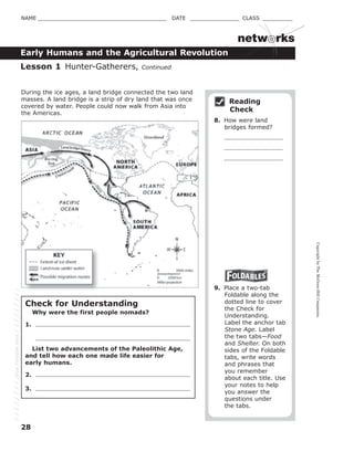 Unit i, lesson 2 3 early man workbook | PDF
