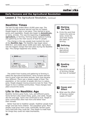Unit i, lesson 2 3 early man workbook | PDF