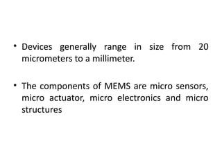 UNIT I Introduction to MEMS and NEMS SYSTEMS | PPTX