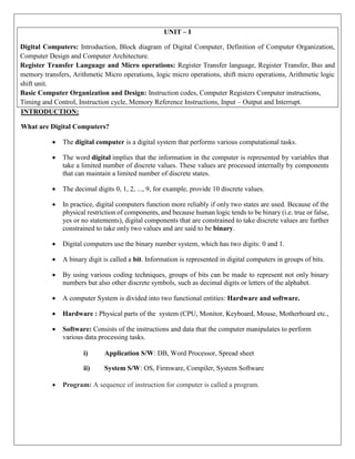 CS304PC:Computer Organization and Architecture UNIT I.pdf