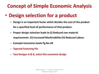Introduction to Engineering Economics Unit I MG6863 | PDF