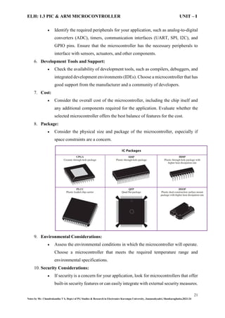 ELH-1.3 PIC & ARM MICROCONTROLLER UNIT I Microcontroller’s | PDF