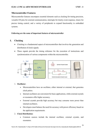 ELH-1.3 PIC & ARM MICROCONTROLLER UNIT I Microcontroller’s | PDF