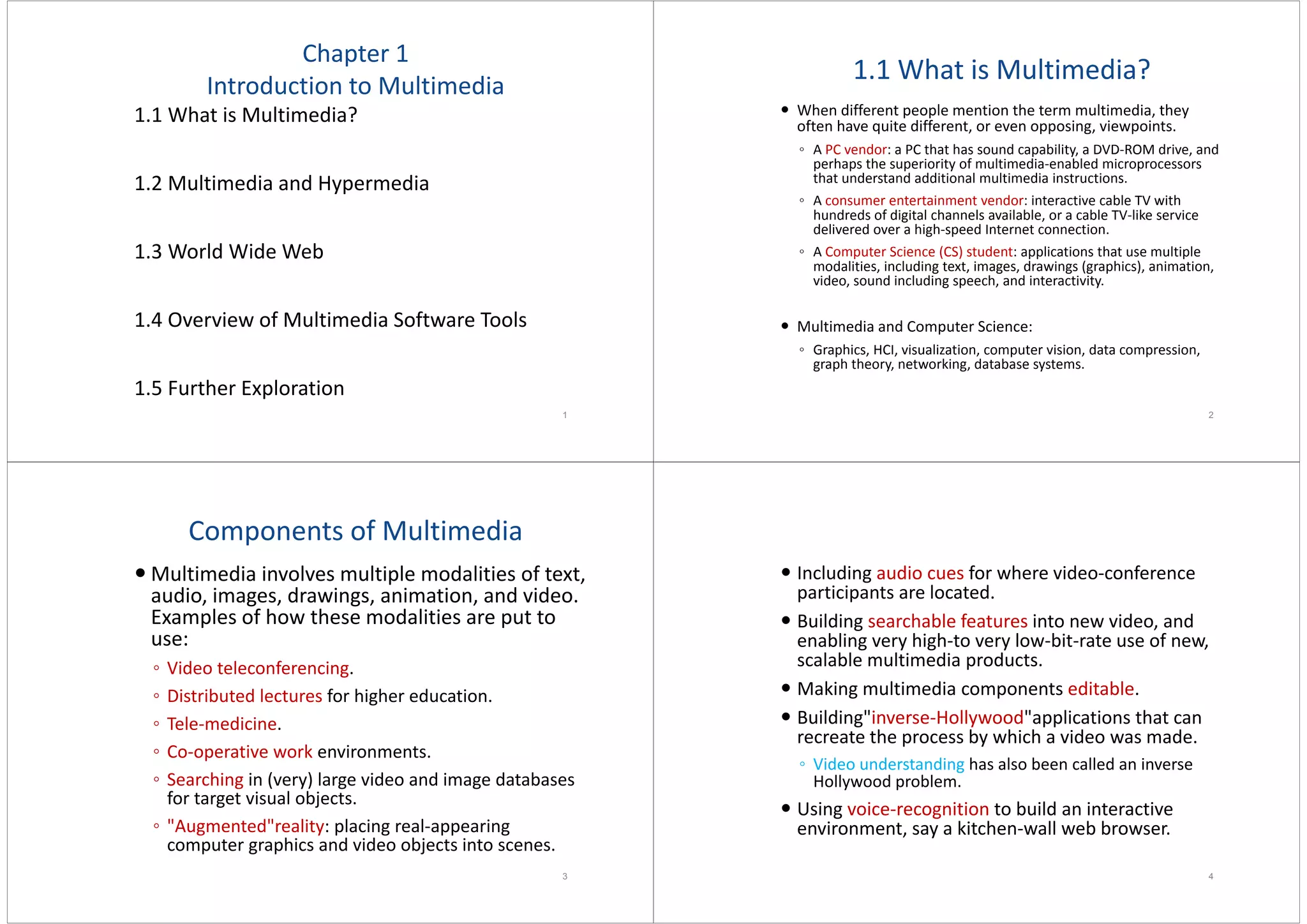 Unit i mm_chap1_introduction to multimedia | PDF