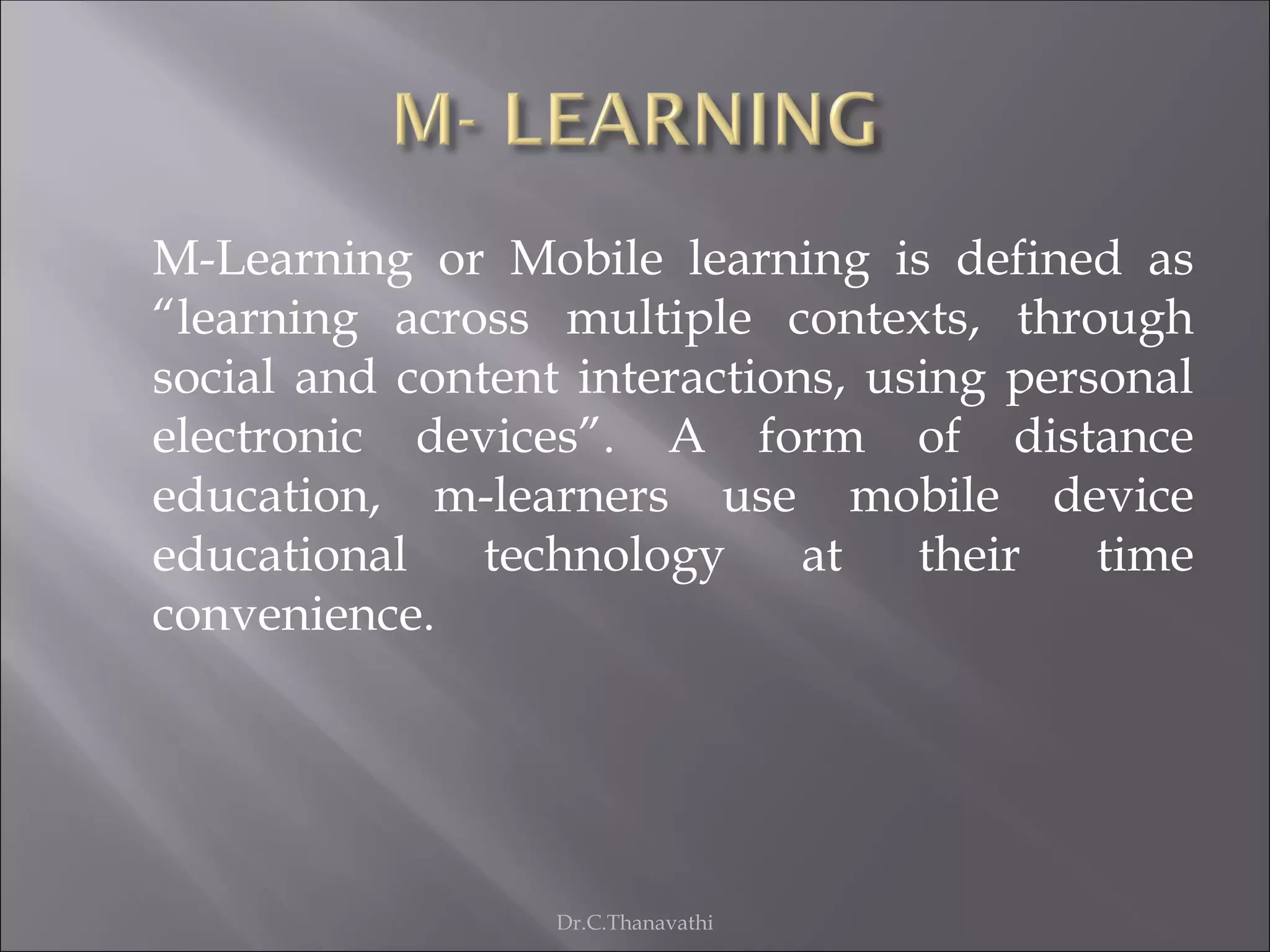 Unit I Mobile Learning | PDF