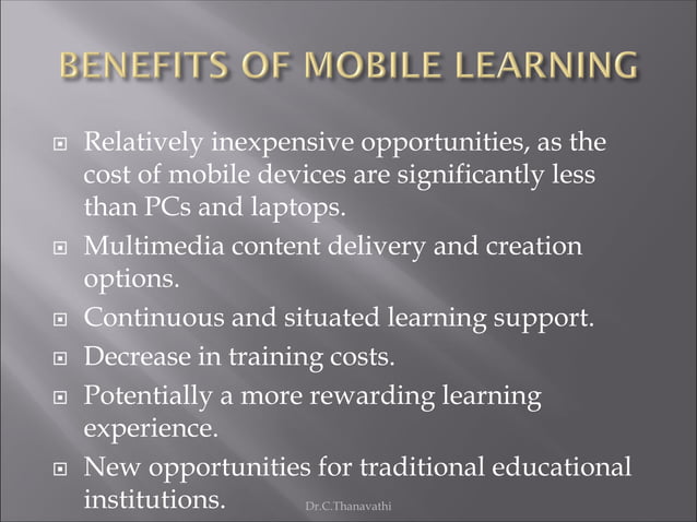 Unit I Mobile Learning | PPT