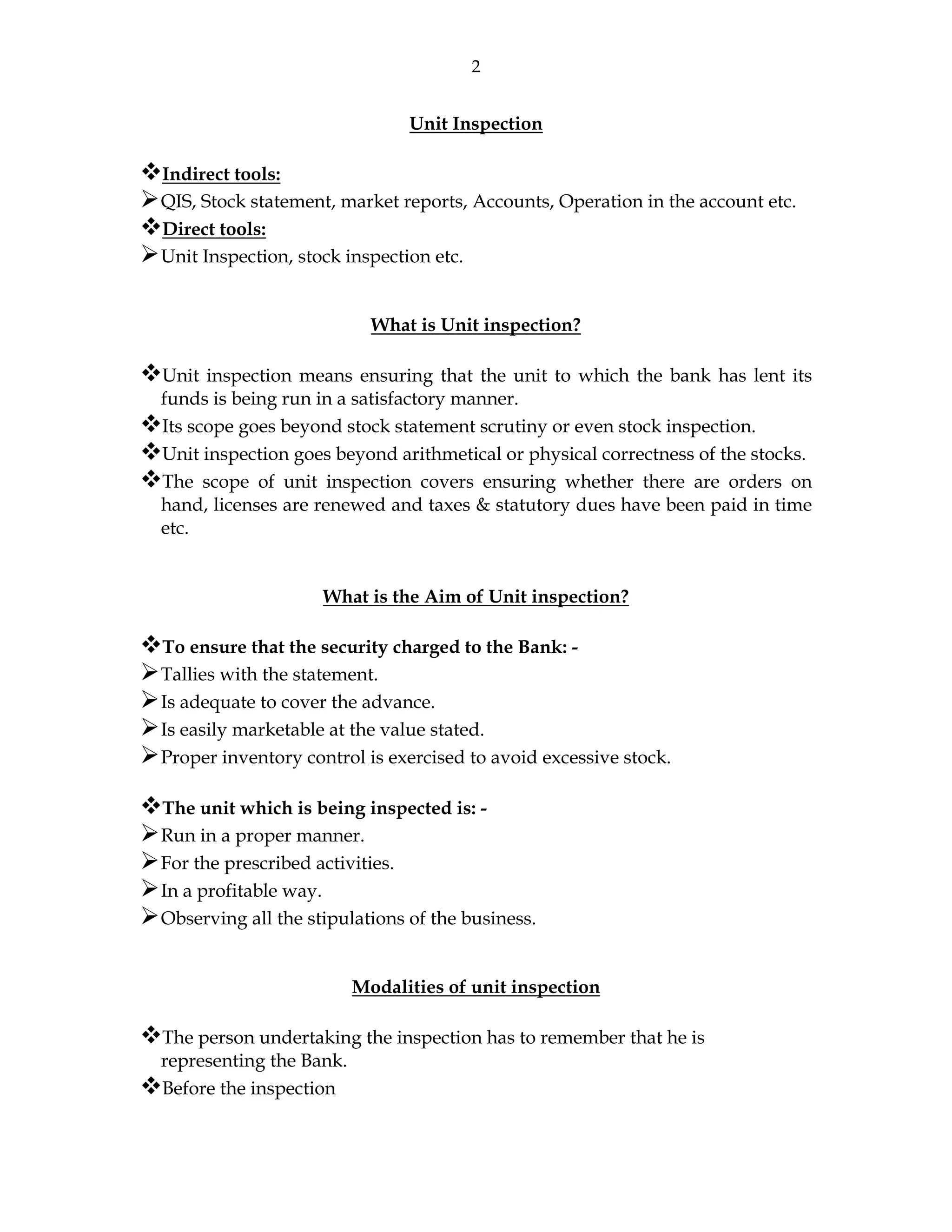 Unit inspection | PDF