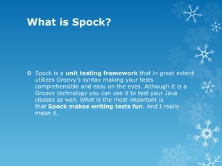 Unit/Integration Testing using Spock | PPT