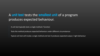 Intro To Unit and integration Testing | PPTX