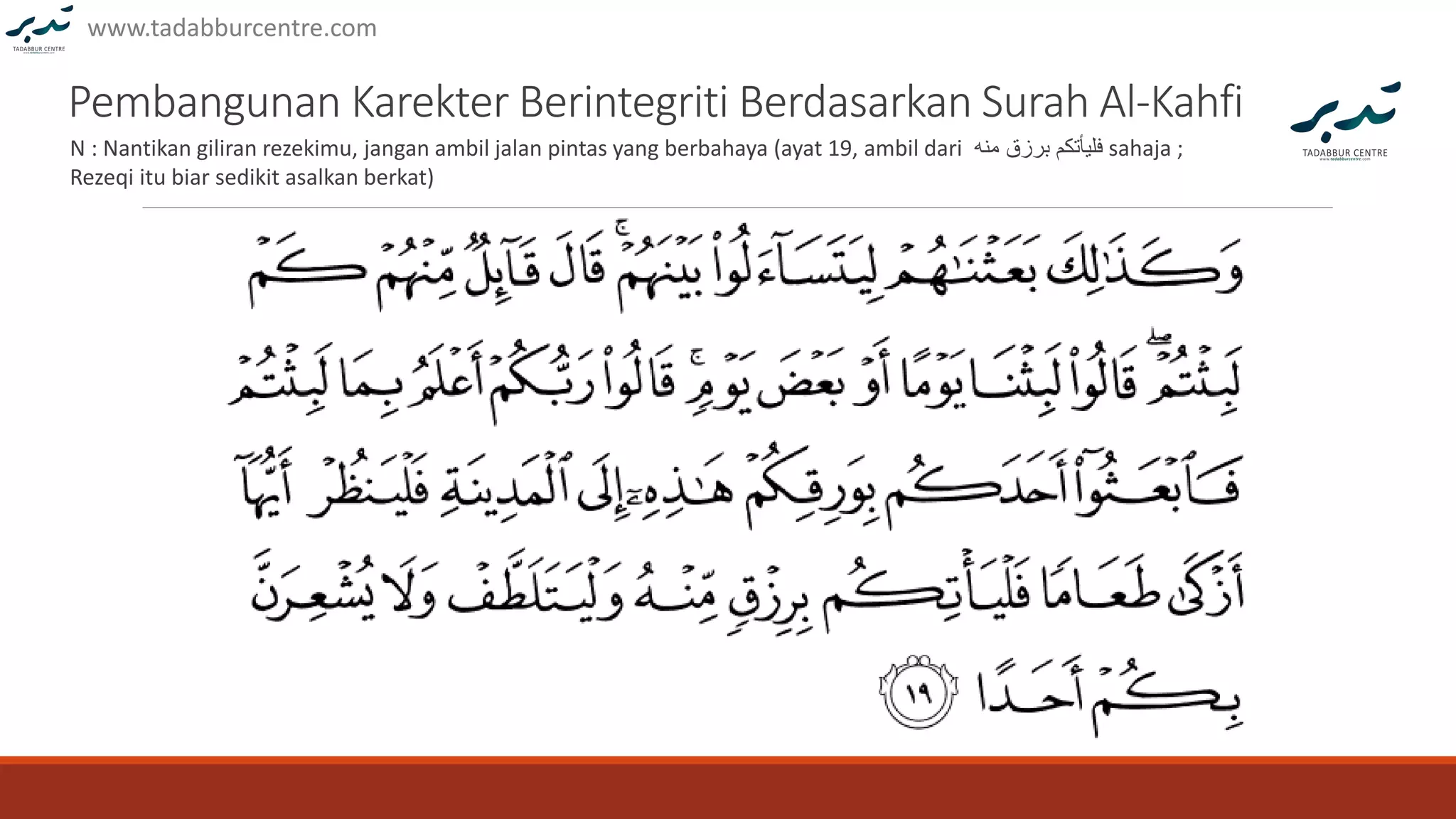 PEMBANGUNAN KAREKTER BERINTEGRITI BERDASARKAN SURAH AL-KAHFI | PDF