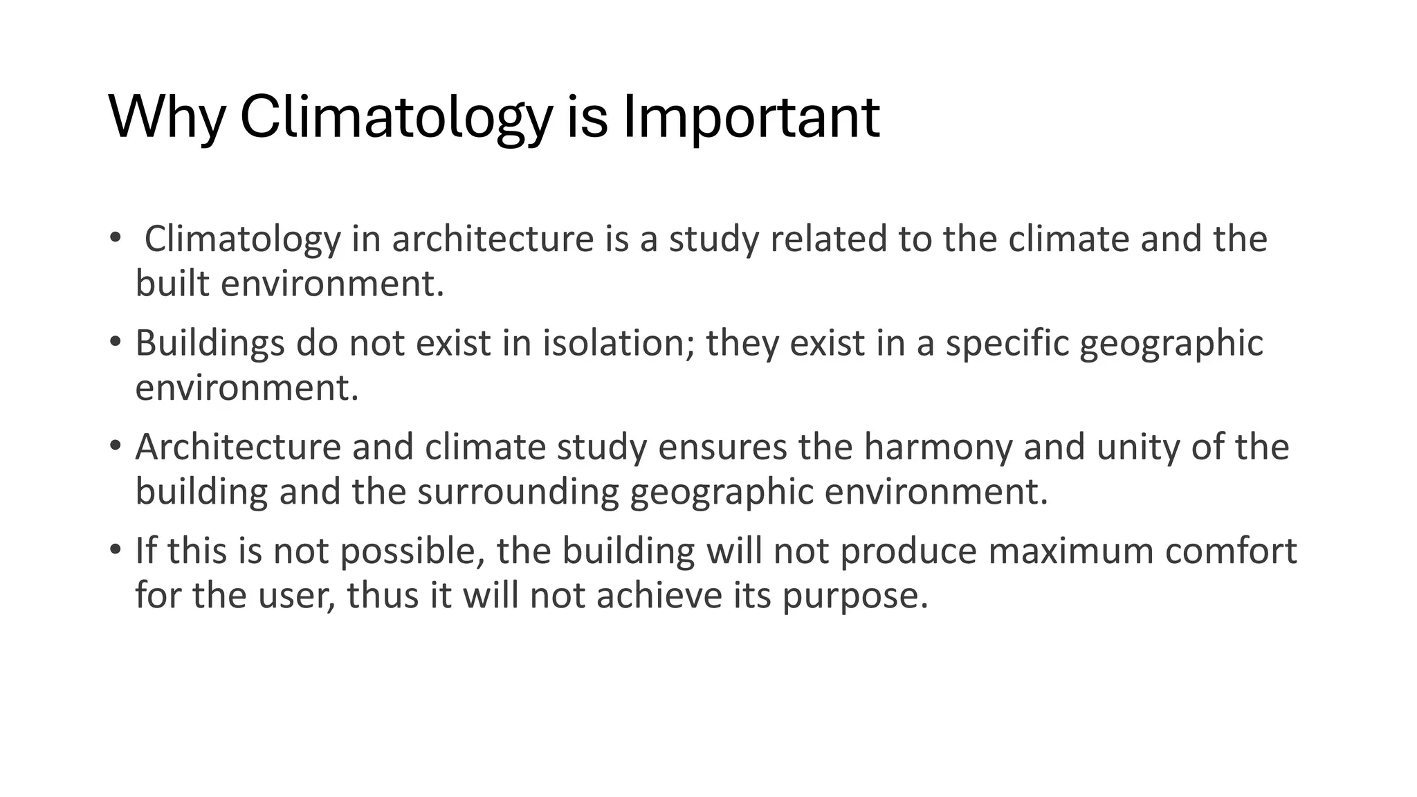 Architecture Climatology B.Arch Basic concepts of Climatology | PDF