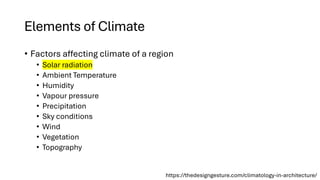 Climatology Architecture B.Arch Students Basics of Climo | PDF