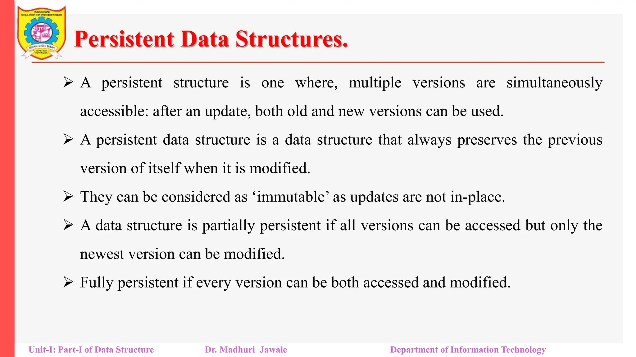 Fundamentals Of Data Structureunit Ipptx Databases Computer Software And Applications