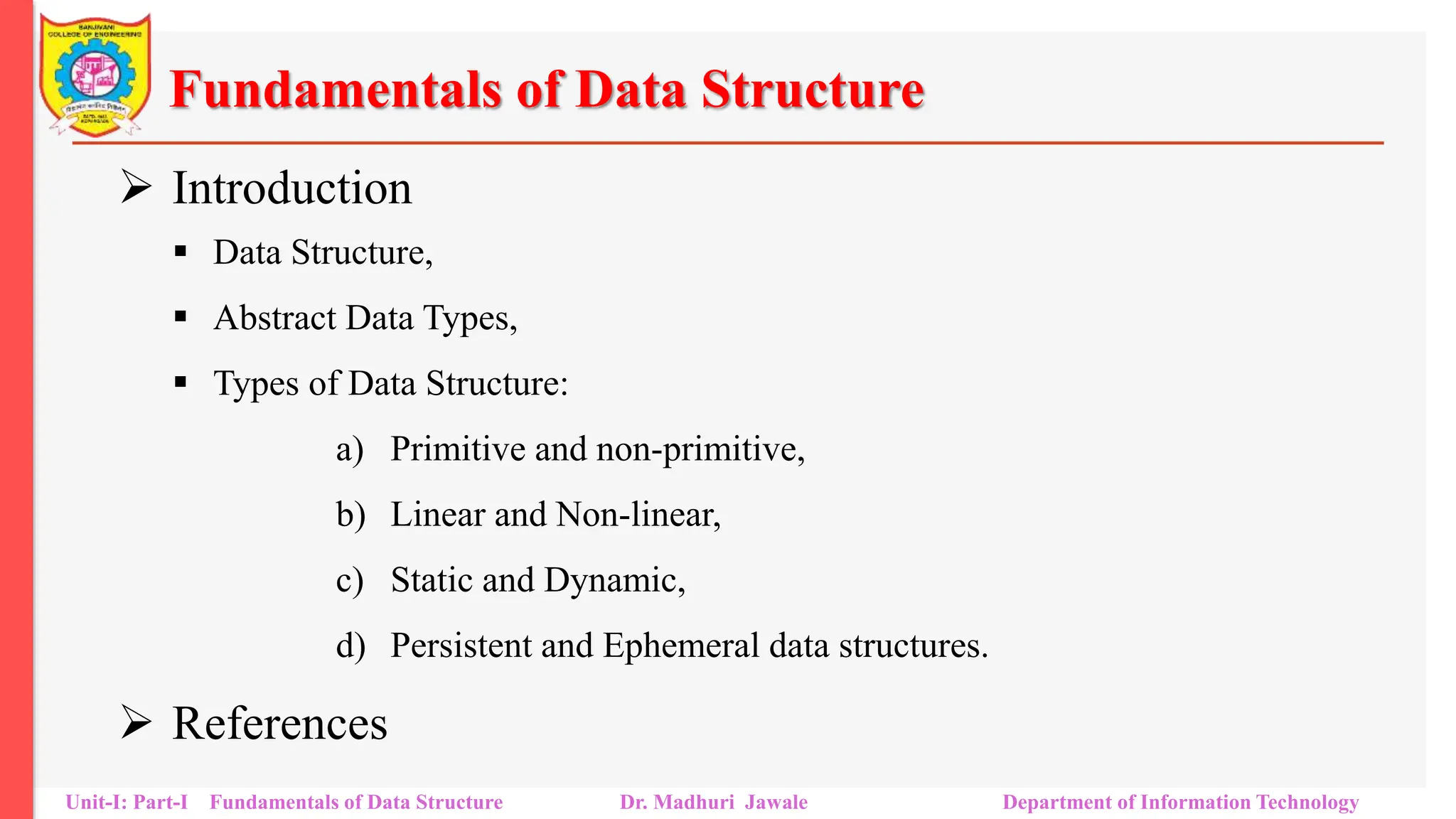 Fundamentals Of Data Structureunit Ipptx Databases Computer Software And Applications