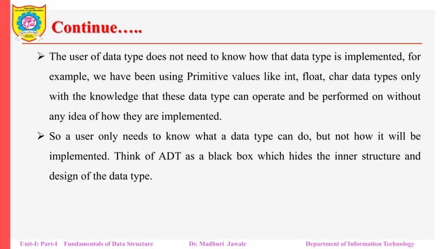 Fundamentals of Data Structure_Unit I.pptx | Databases | Computer ...