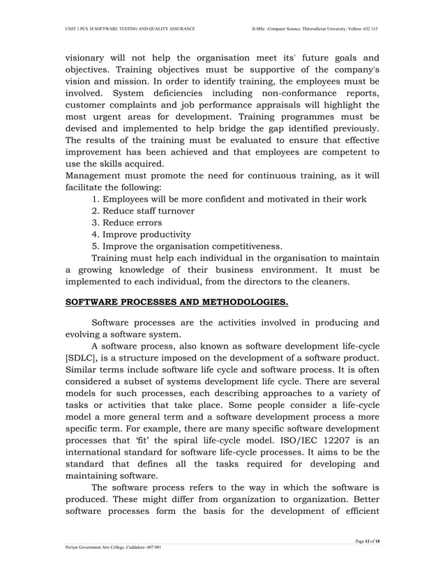 Unit I Software Testing and Quality Assurance | PDF