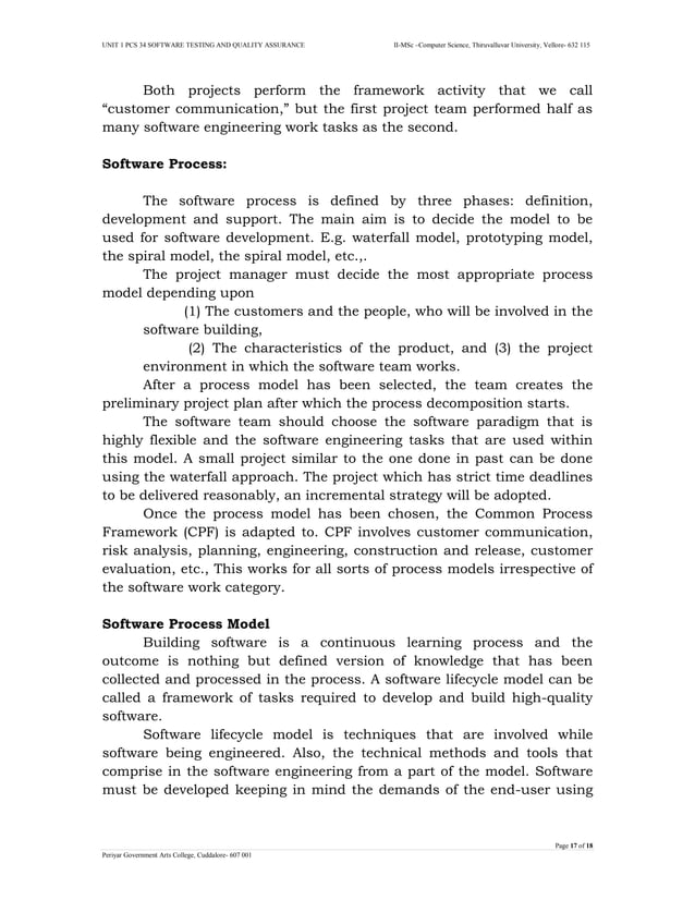 Unit I Software Testing and Quality Assurance | PDF