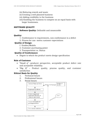 Unit I Software Testing and Quality Assurance | PDF