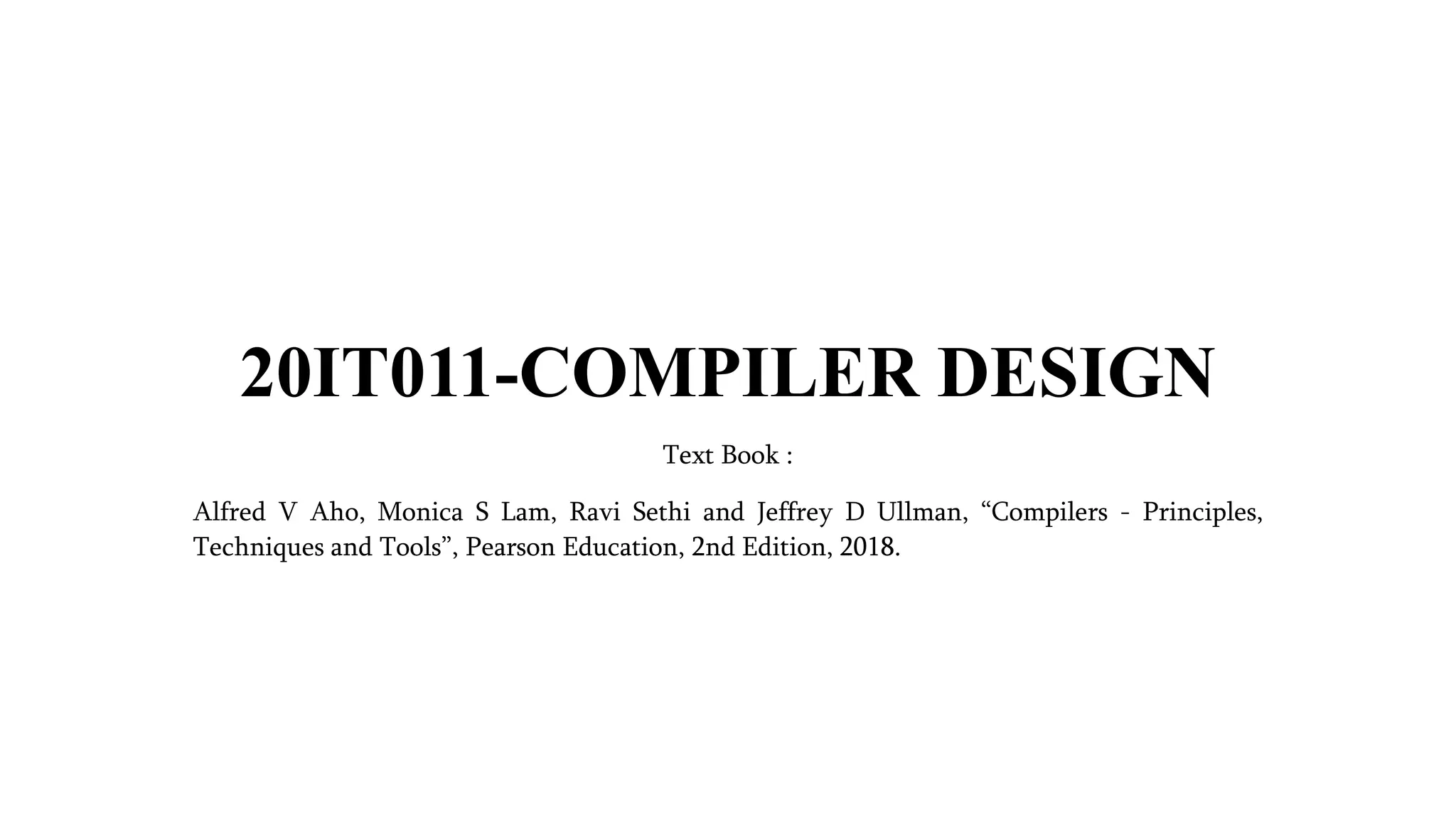 An Introduction to the Compiler Designss | PDF | Programming Languages | Computing