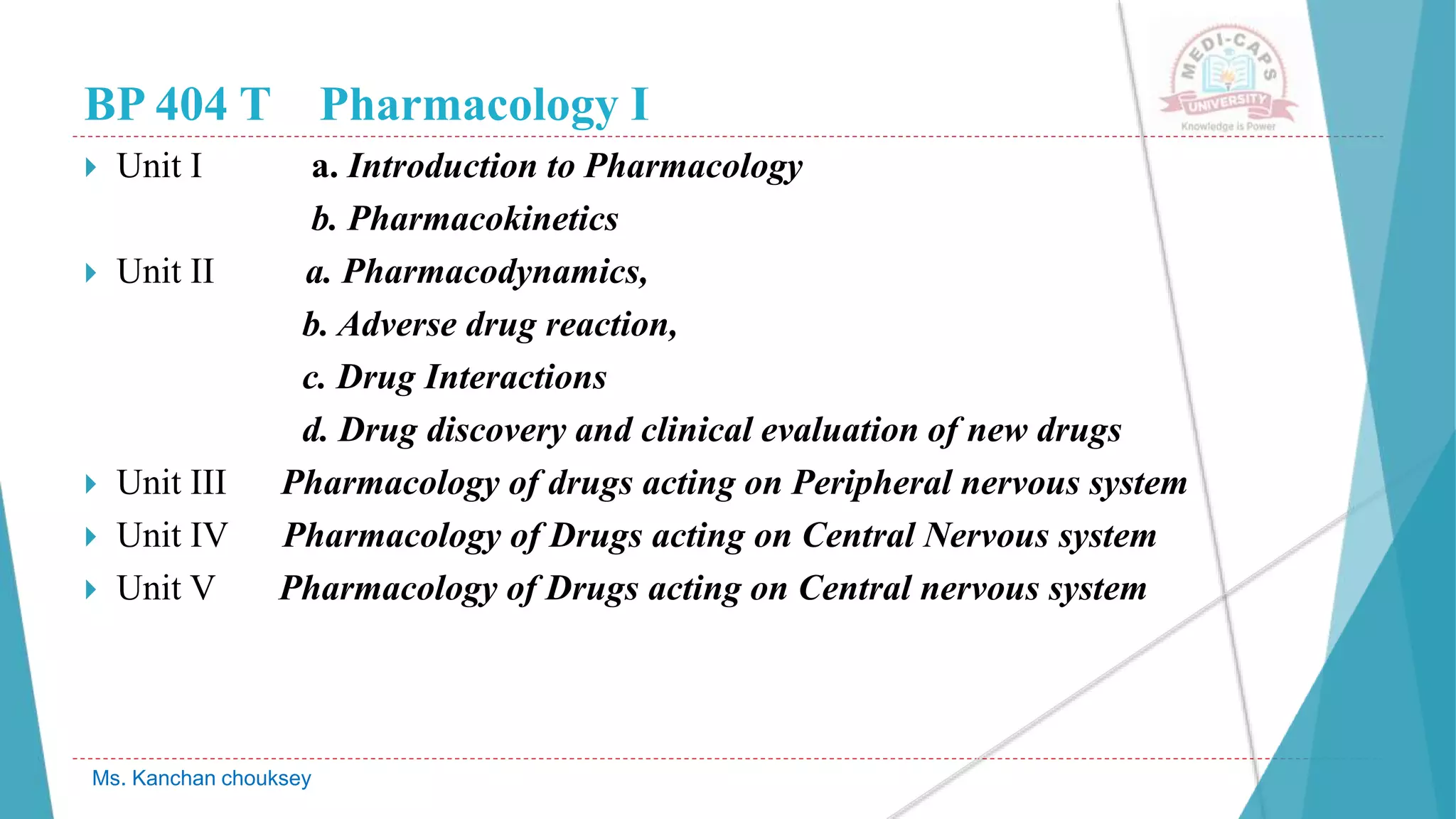 Introduction to general Pharmacology | PPTX