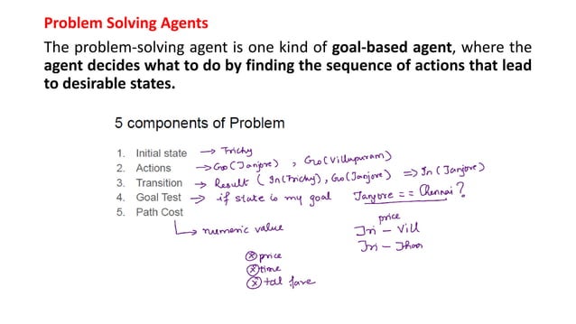 CS 3491 Artificial Intelligence and Machine Learning Unit I Problem Solving | PPTX | Artificial ...