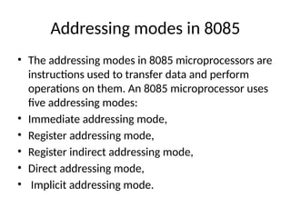 Basics of 8085 microprocessor architecture | PPTX