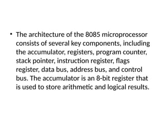 Basics of 8085 microprocessor architecture | PPTX