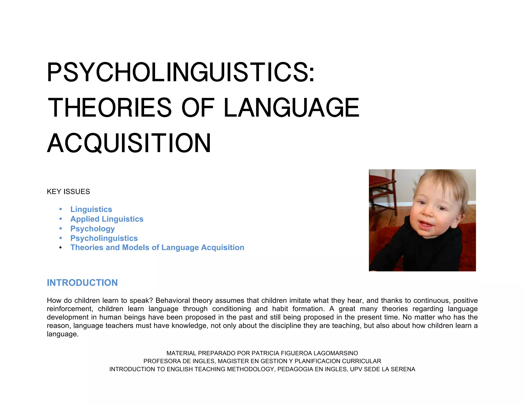theories of language acquisition | PDF