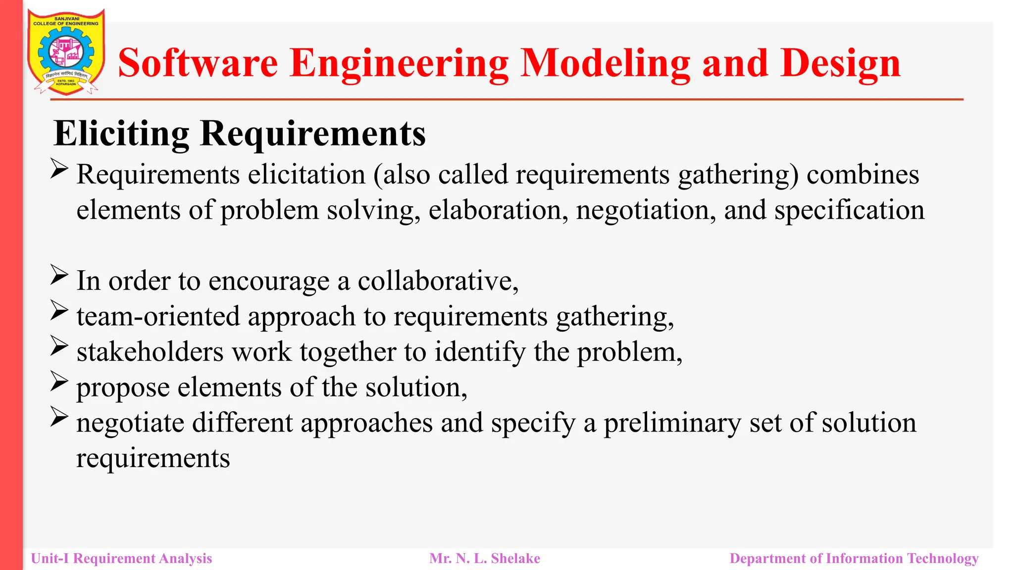 Requirement Engineering and Software Requirement Specification | PPTX