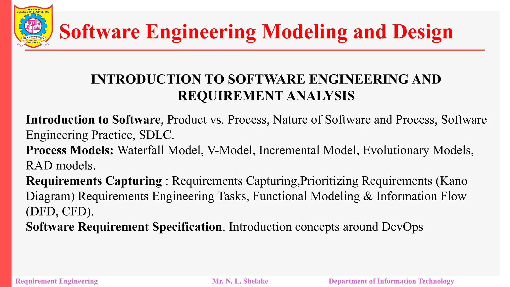 Requirement Engineering and Software Requirement Specification | PPTX