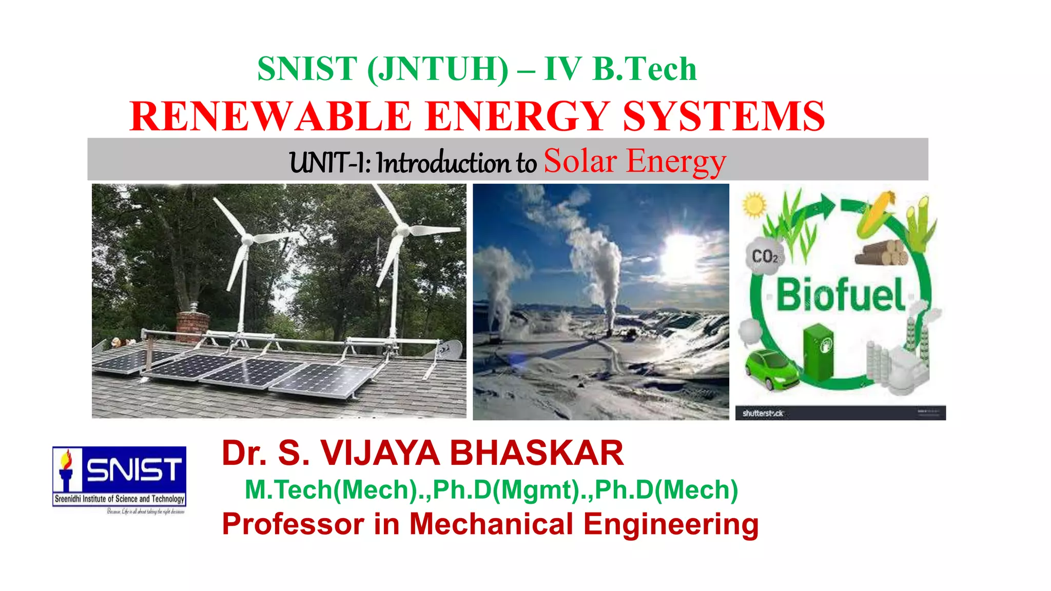 Solar Energy - Introduction | PPTX