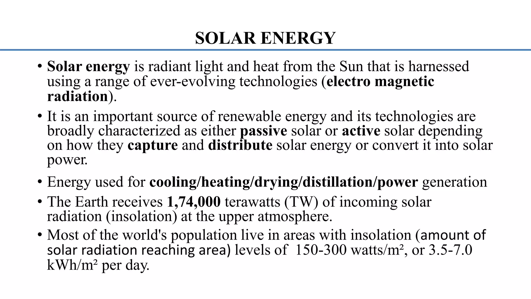 Solar Energy - Introduction | PPTX | Physics | Science