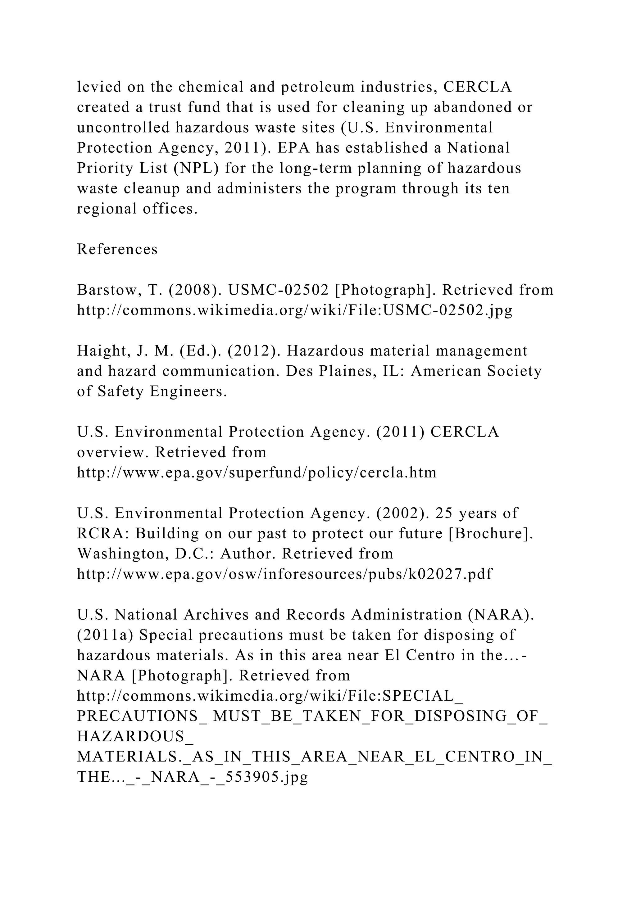 UNIT I STUDY GUIDEHazardous WasteCourse Learning Outcomes for Unit.docx