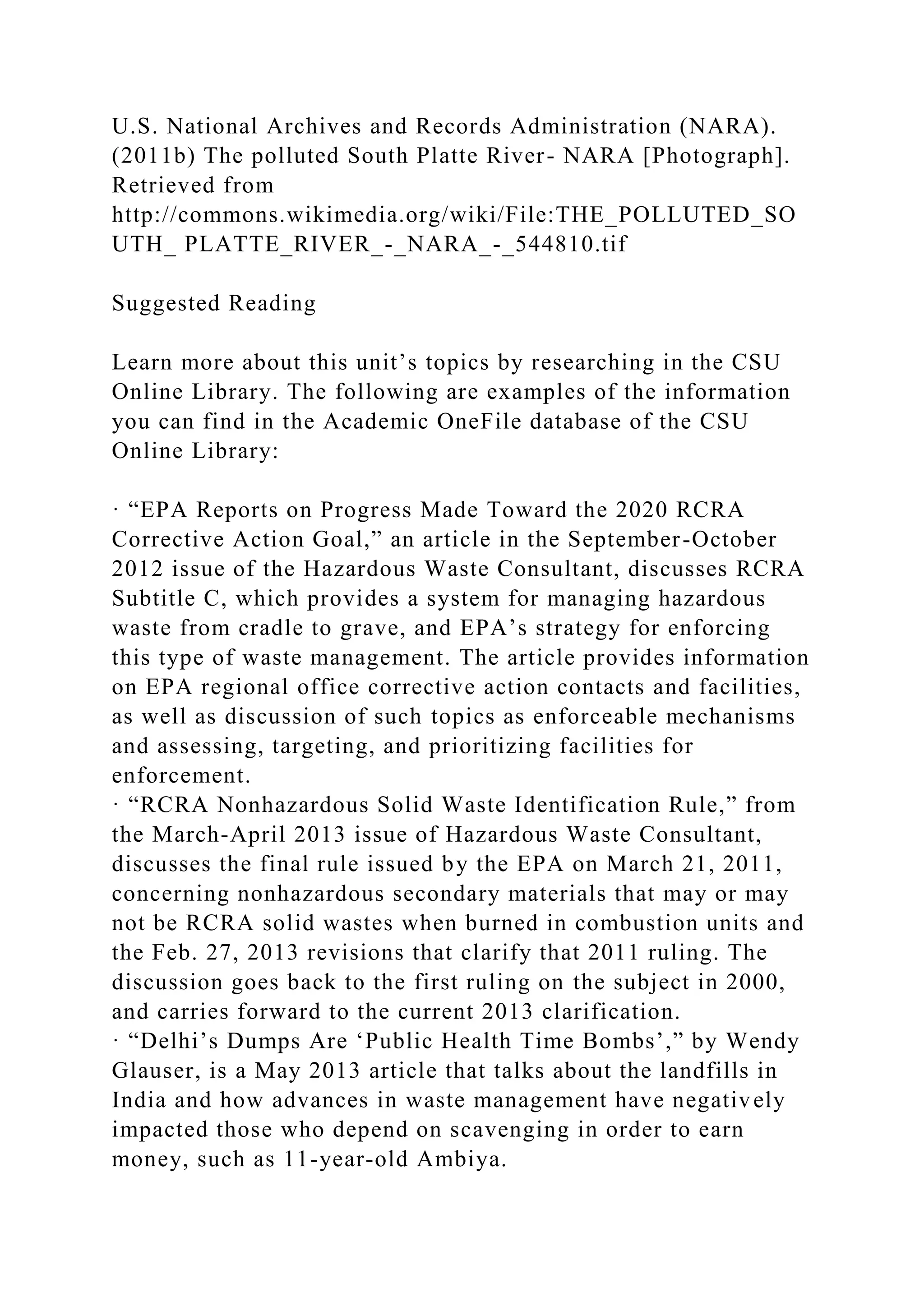 UNIT I STUDY GUIDEHazardous WasteCourse Learning Outcomes for Unit.docx