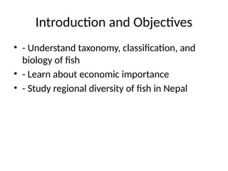Taxonomy, Diversity and Biology of Fish. | PPTX