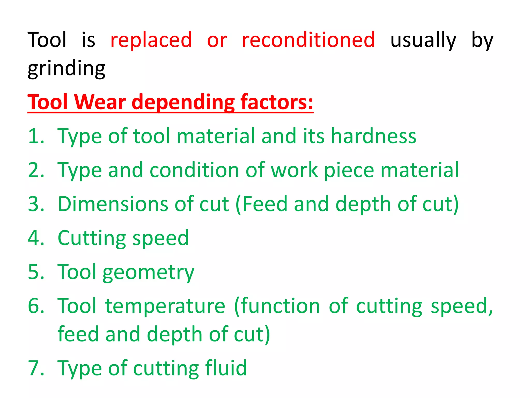 Tool wear and tool Life | PPTX