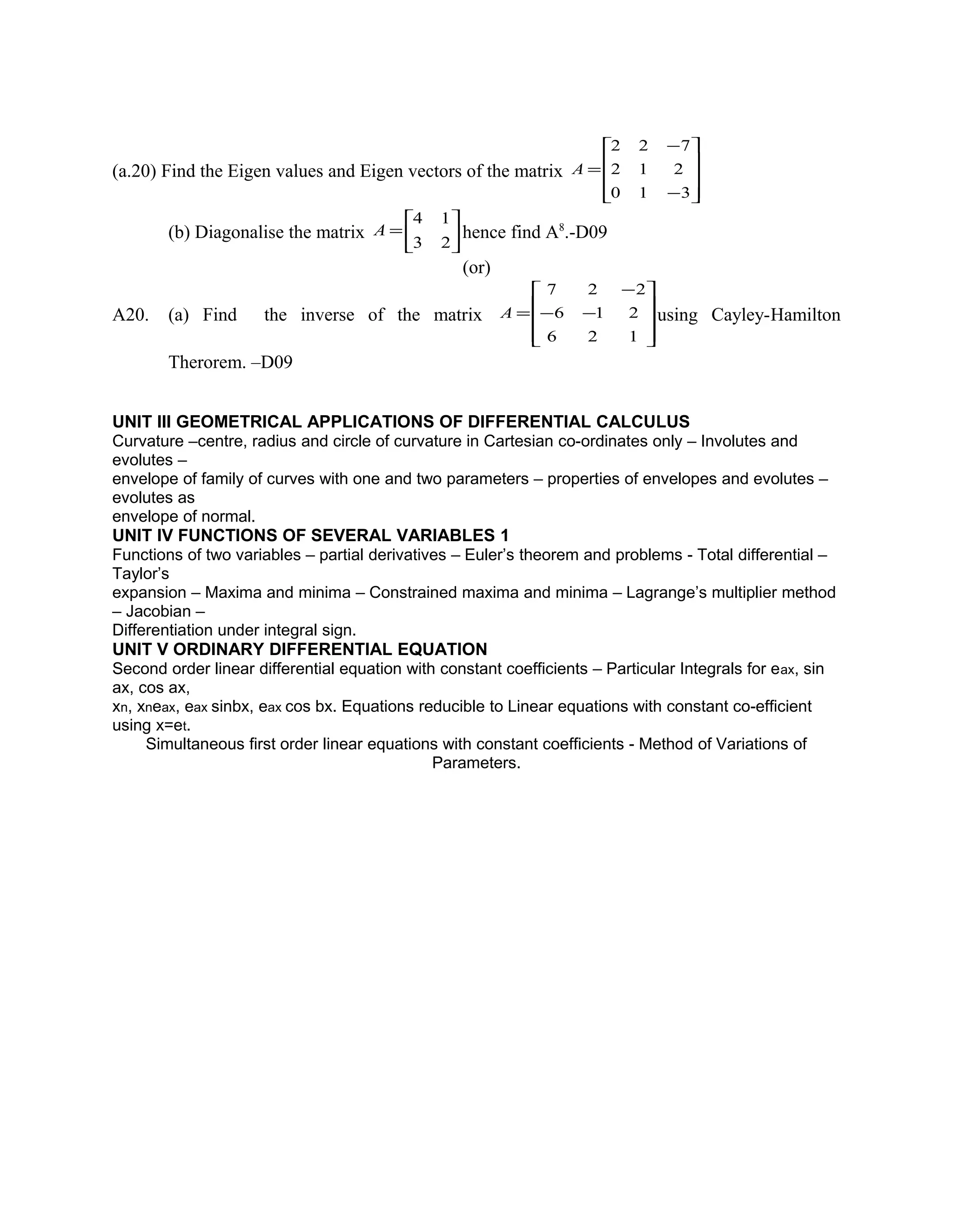 Unit i trigonometry satyabama univesity | DOC