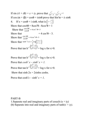 Unit i trigonometry satyabama univesity | DOC