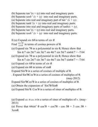 Unit i trigonometry satyabama univesity | DOC